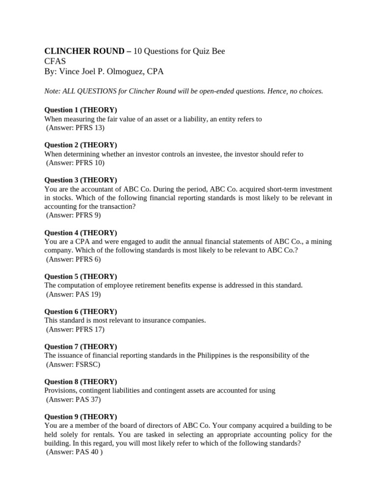 CFAS - Clincher Round | PDF