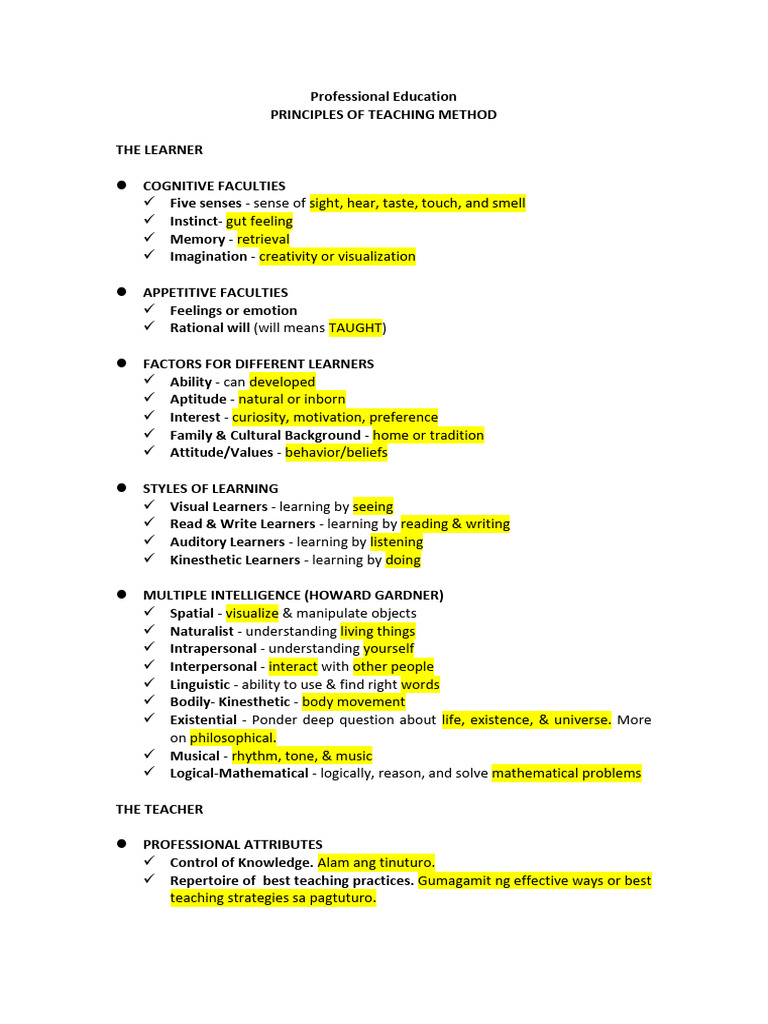 Teaching Methods and Learning Principles | PDF | Curriculum | Learning