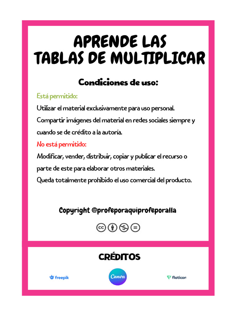 Aprende Las Tablas de Multiplicar Resource | PDF