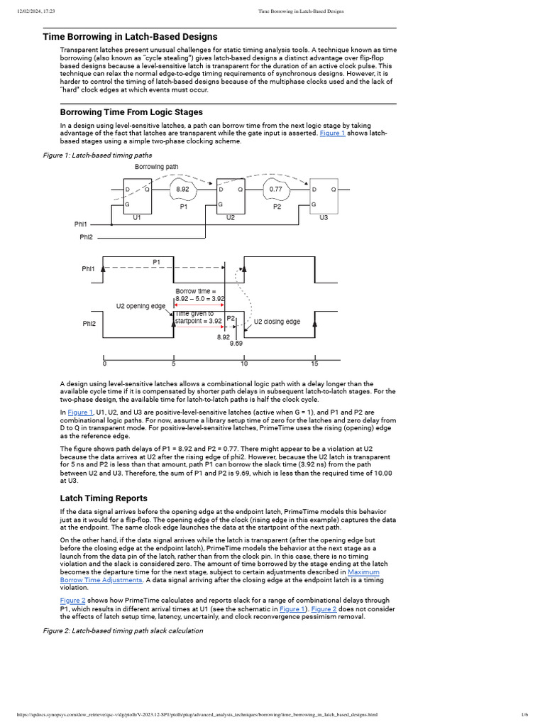 Time Borrowing in Latch Designs | PDF | Electronic Design | Digital ...