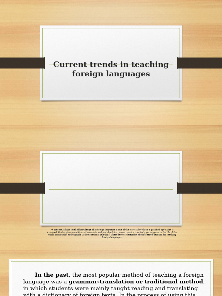 Modern Trends in Foreign Language Teaching | PDF | Learning | Foreign ...