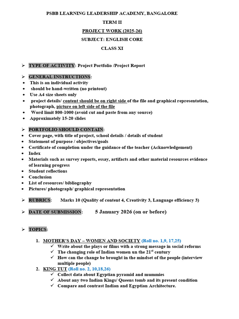 English Project Class Xi | PDF