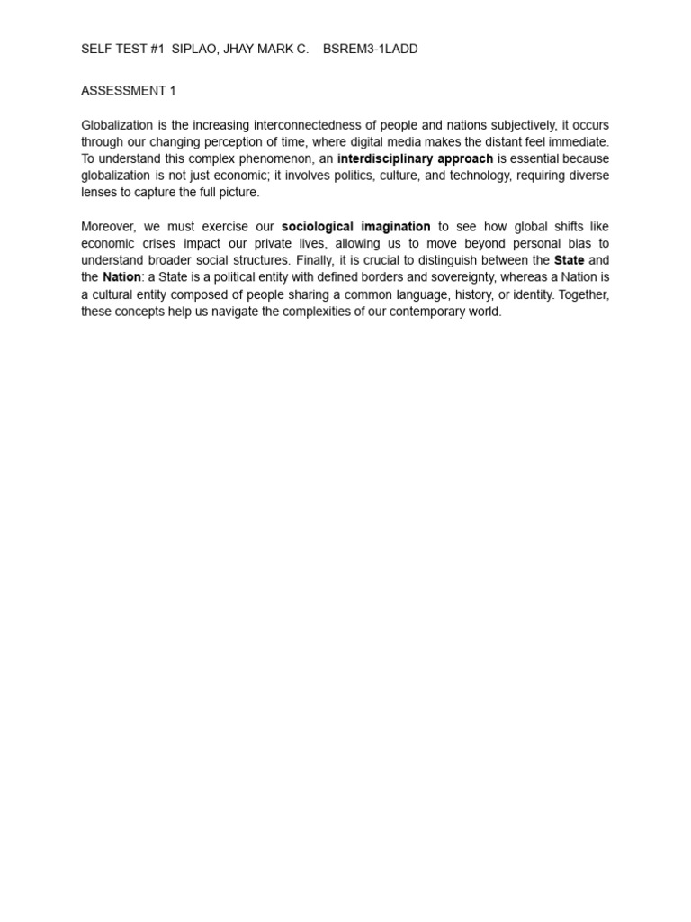 Siplao, Jhay Mark C. Assessment 1 | PDF