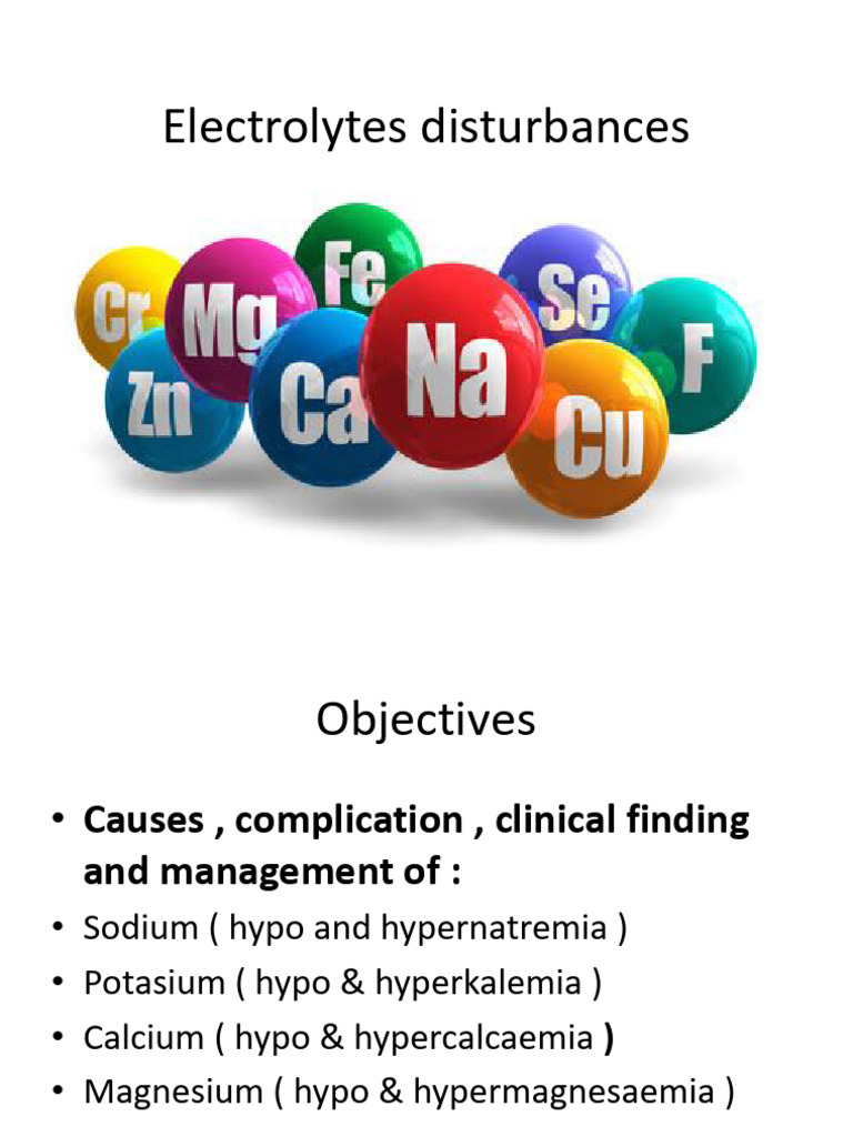 Electrolyte Disturbances: Causes & Management | PDF | Diseases And ...