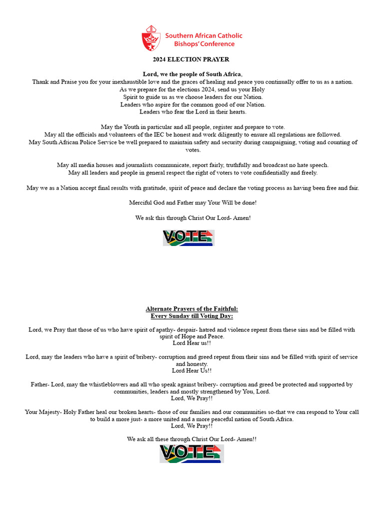 2024 Election Prayer 24 | PDF | Prayer | Peace