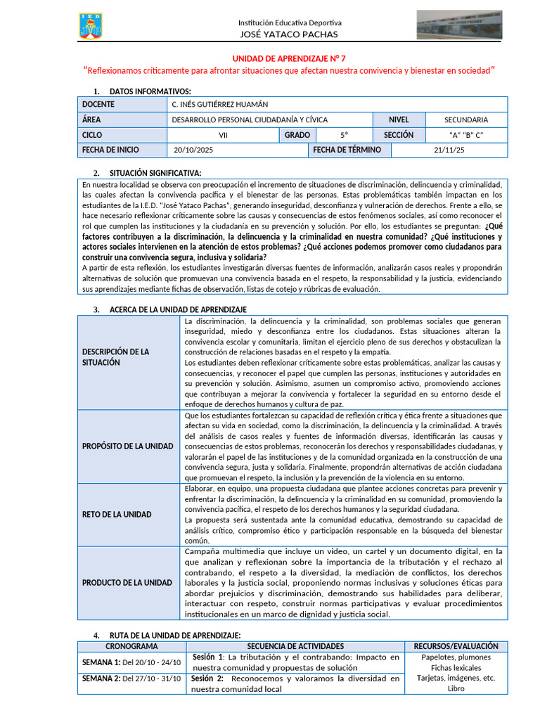5TO ABC-U7 | PDF | Discriminación | Derechos humanos