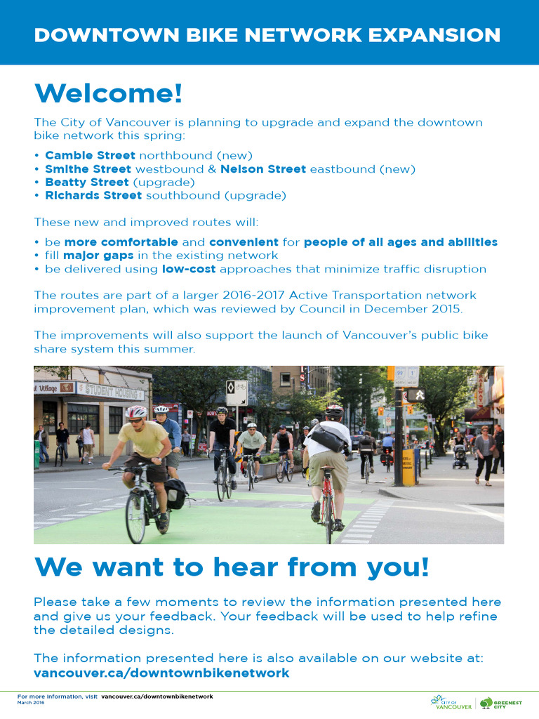 Downtown Bike Network Expansion Background Overview | PDF | Cycling ...