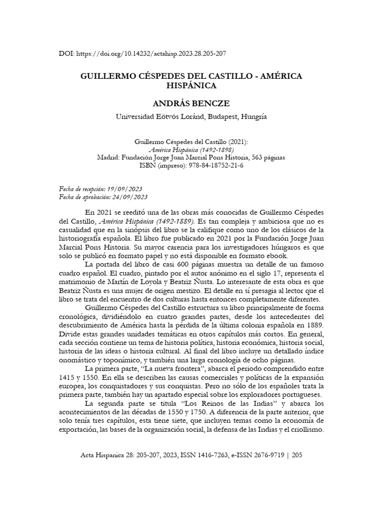 Guillermo Cespedes Castillo America Hispanica | PDF | España | Piratería