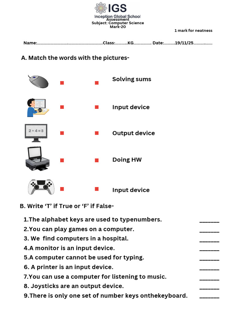 Computer Science Assessment for Kids | PDF