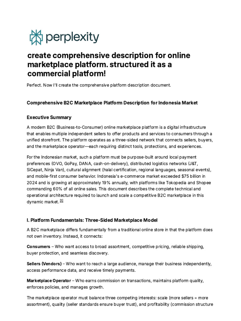 Create Comprehensive Description For Online Market | PDF | Sales | Pricing