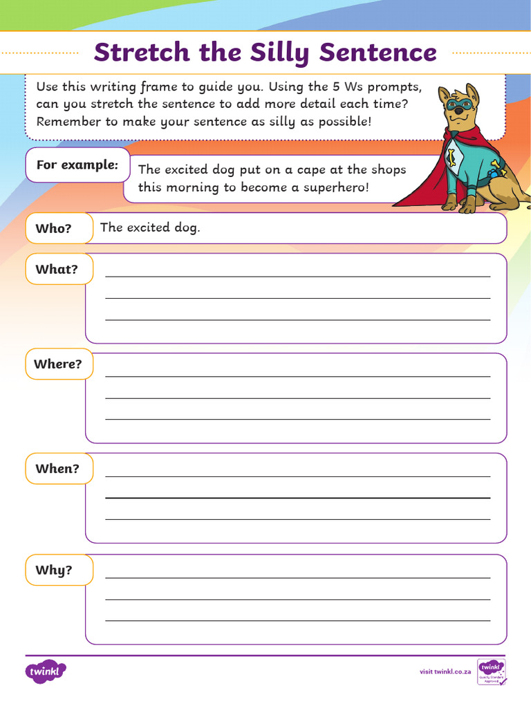 Za HL 1707824689 Writing Prompt Stretch The Silly Sentence Ver 1 | PDF