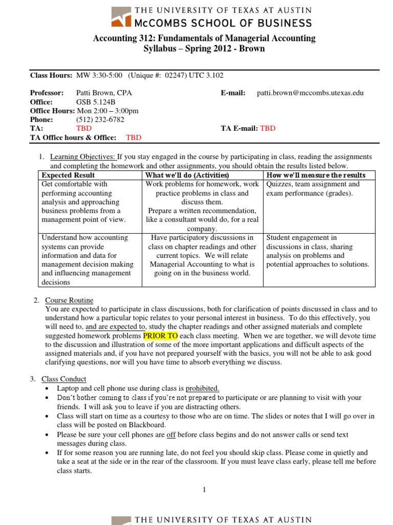 Managerial Accounting Course Guide | PDF | Academic Dishonesty | Quiz