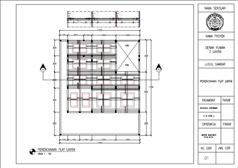 Rencana Plat Lantai 1 | PDF