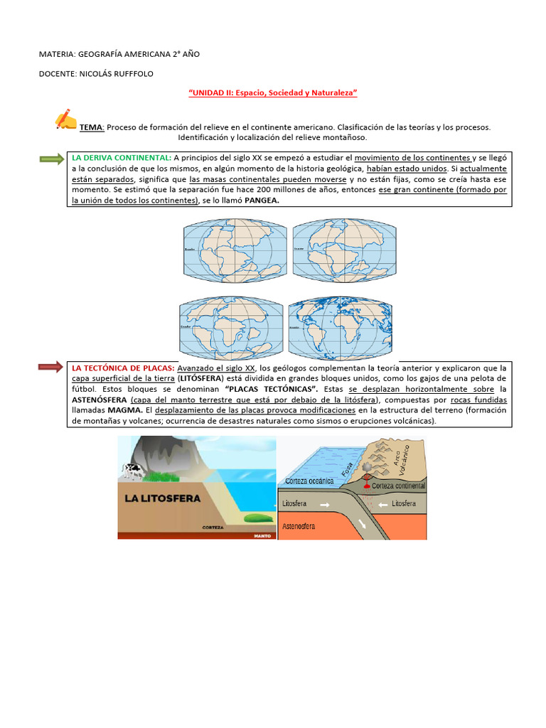 UNIDAD II Espacio, Sociedad y Naturaleza. Proceso de Formación Del ...
