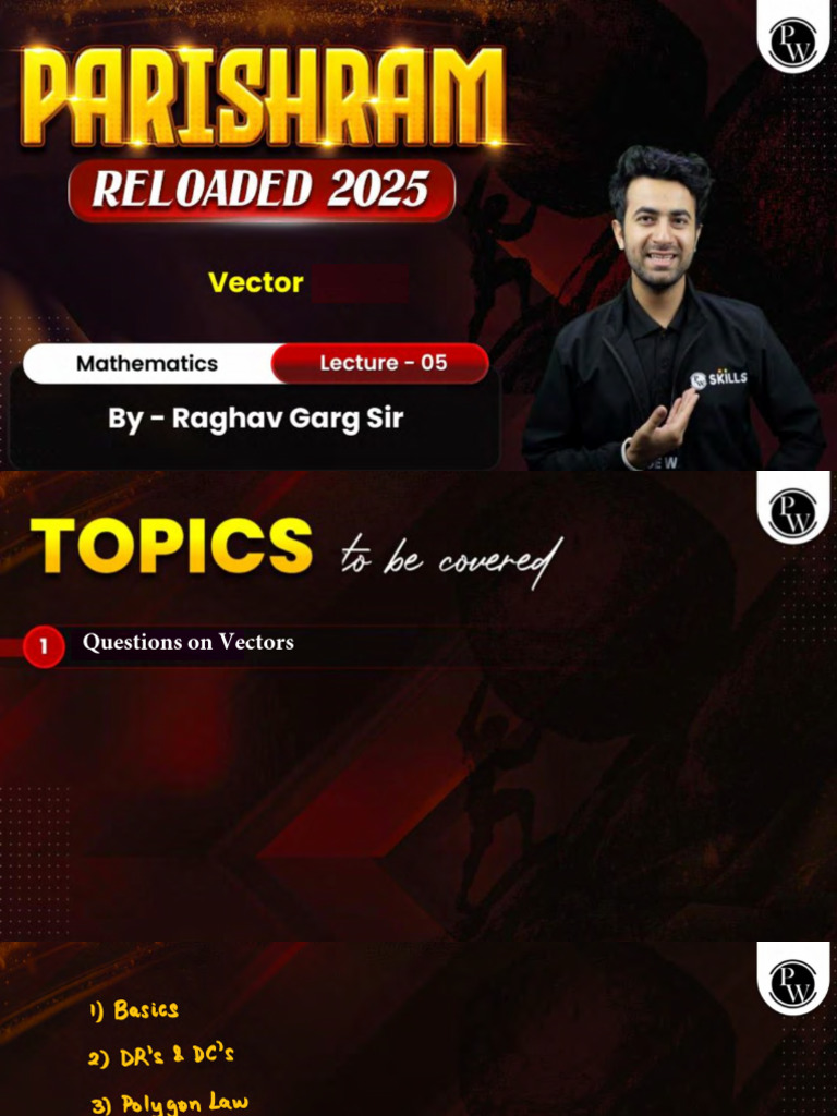 Vector 05 - Class Notes - Parishram Reloaded 2025 | PDF