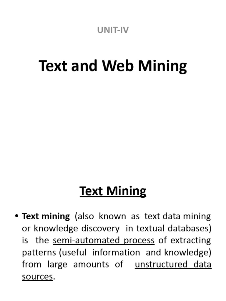 Text and Web Mining Techniques Explained | PDF | World Wide Web ...