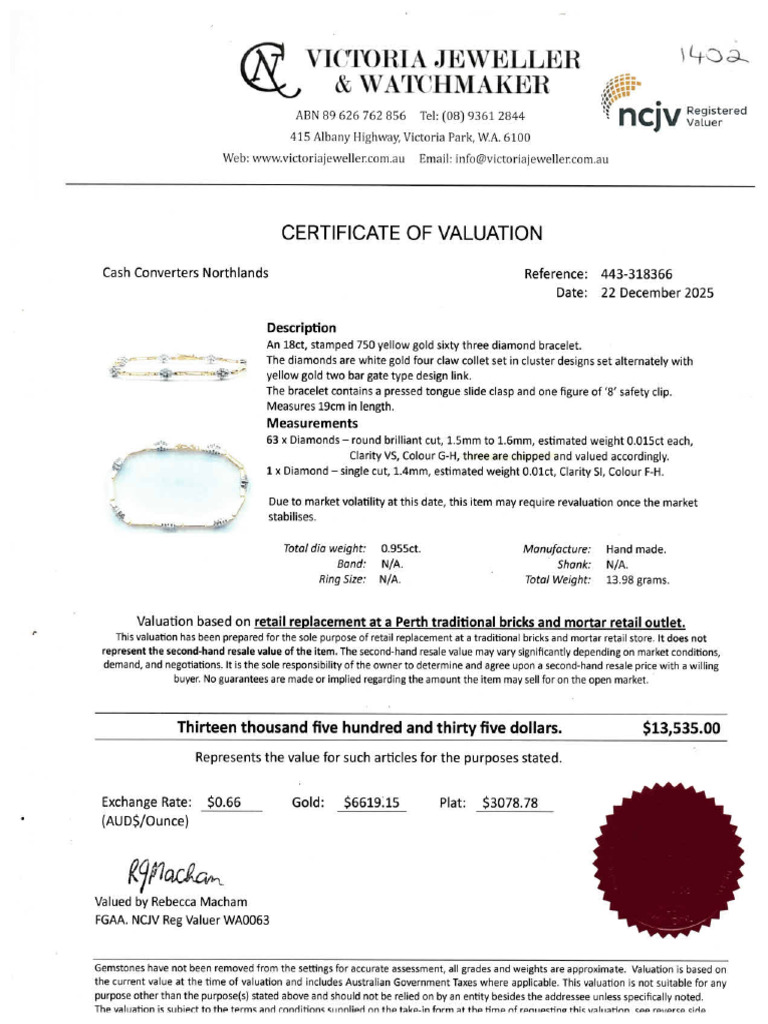 Valuation-001000318366_64_Diamond_18ct_Yellow_Gold_Bracelet_-_19cm_14 ...