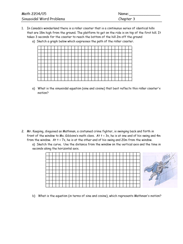 Sinusoidal Word Prob Sketch Eqnt | PDF | Sine Wave | Mechanics