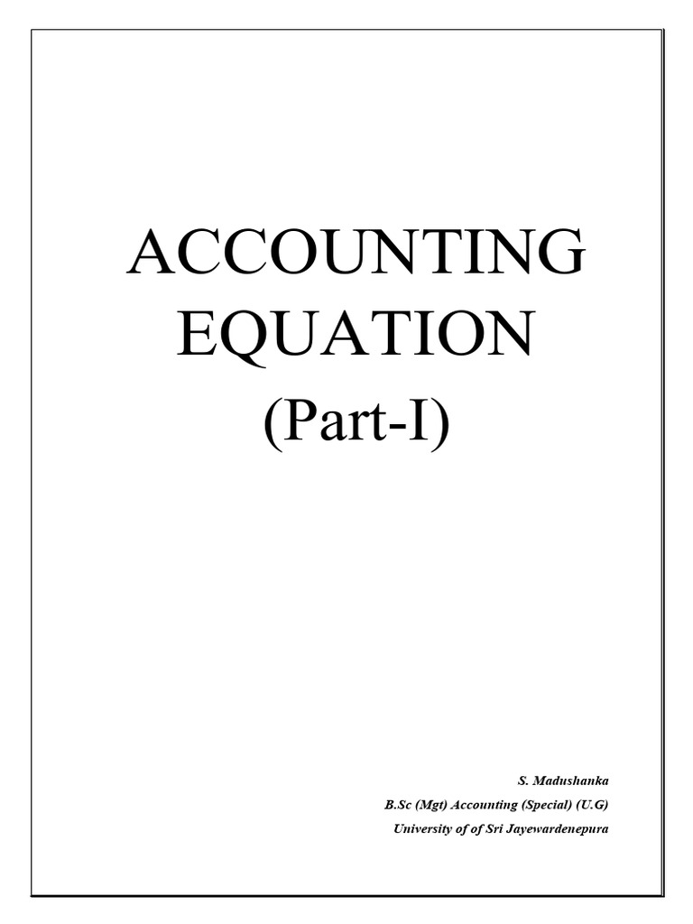 Accounting Equation Part I | PDF