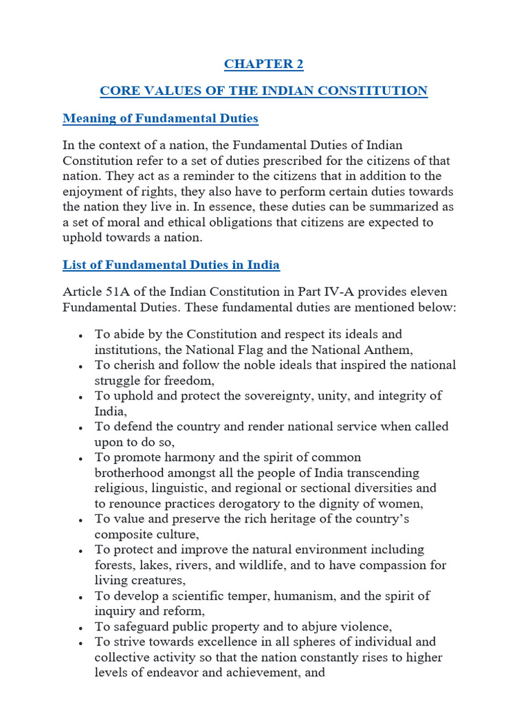 Core Values of The Indian Constitution | PDF | Justice | Crime & Violence