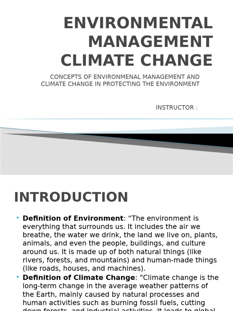 Environmental. Management and Climate Change Teaching | PDF | Climate ...