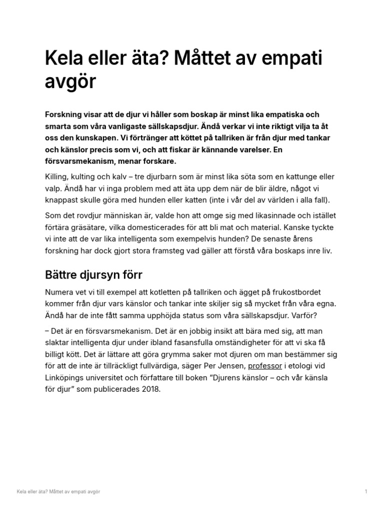 Kela Eller Ta Mttet Av Empati Avgr | PDF