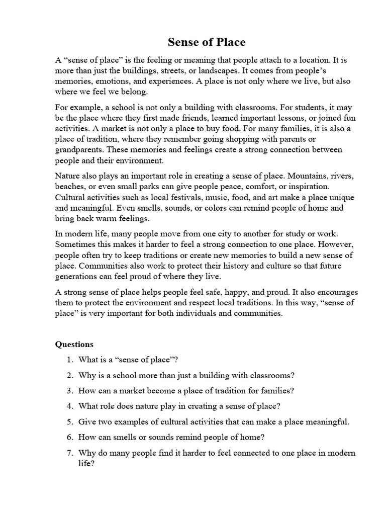 Sense of Place | PDF