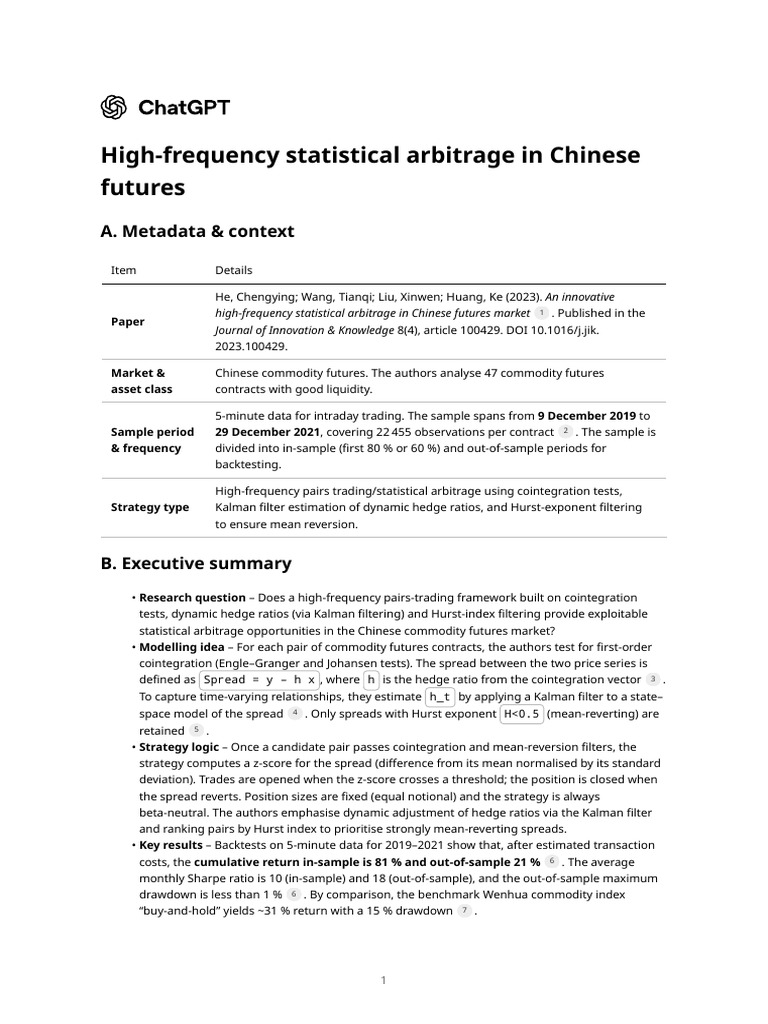 Research Paper Search | PDF | Futures Contract | Arbitrage