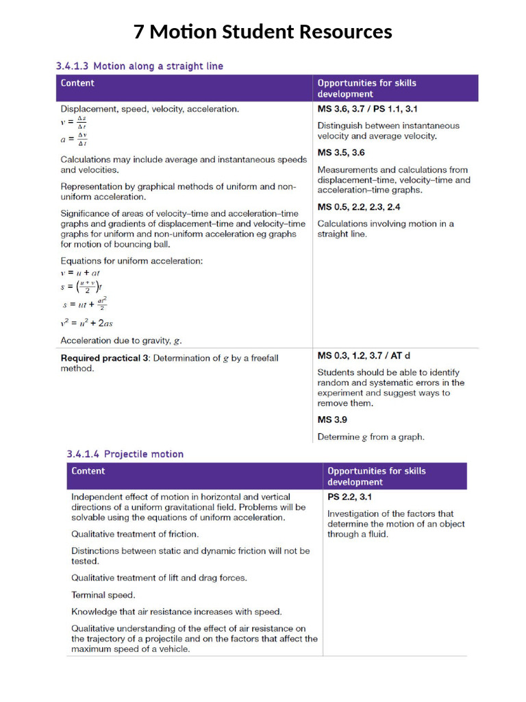 Motion Concepts: Speed, Velocity, Acceleration | PDF | Acceleration ...