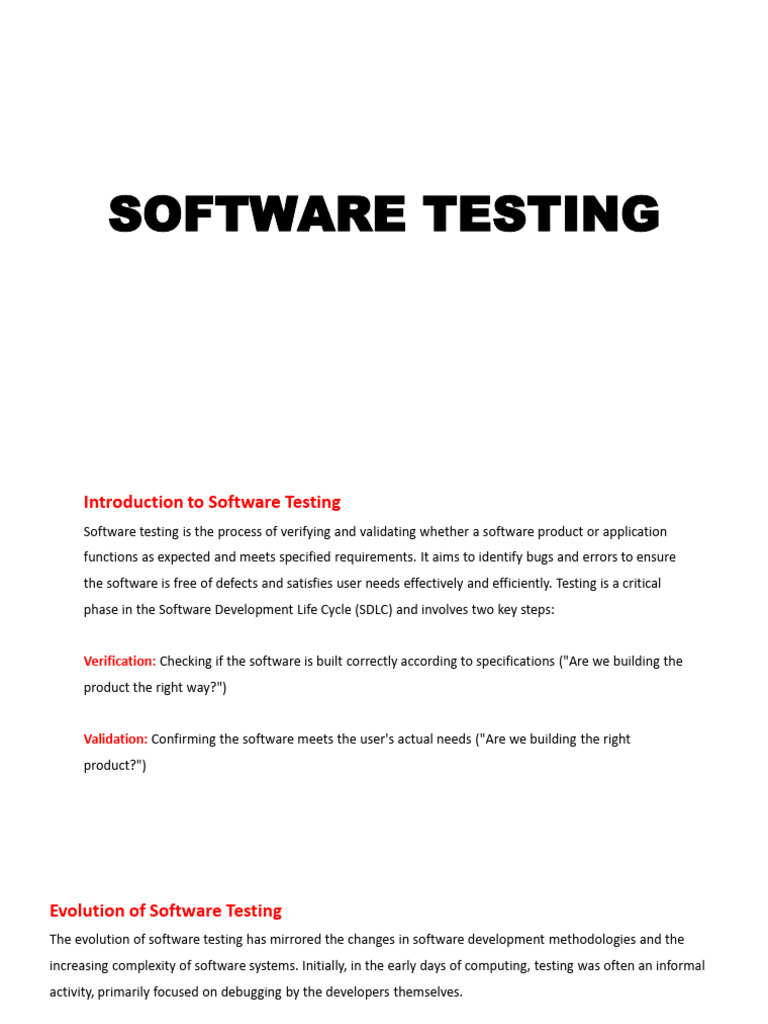 STM UNIT 1 | PDF | Software Testing | Software Development