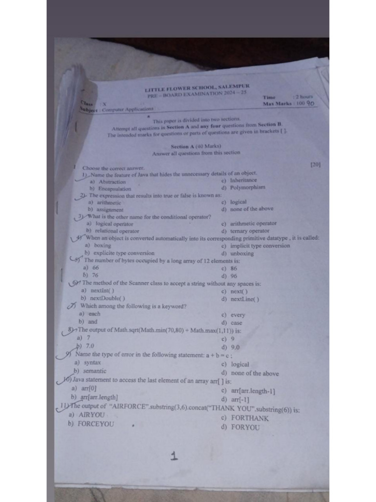 LFS Pre Board Paper 2024 | PDF