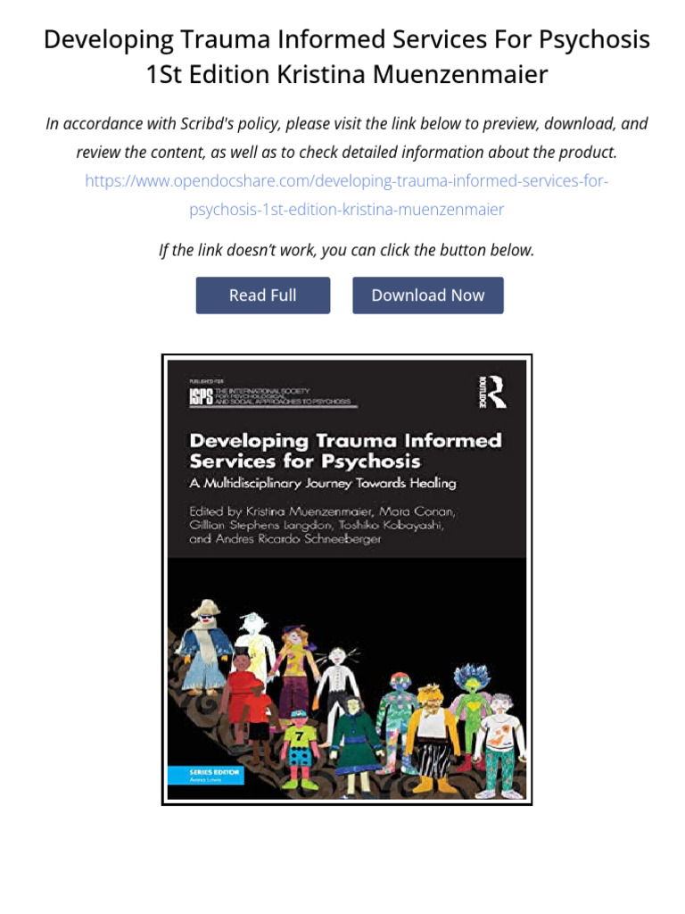 Developing Trauma Informed Services For Psychosis 1st Edition Kristina ...