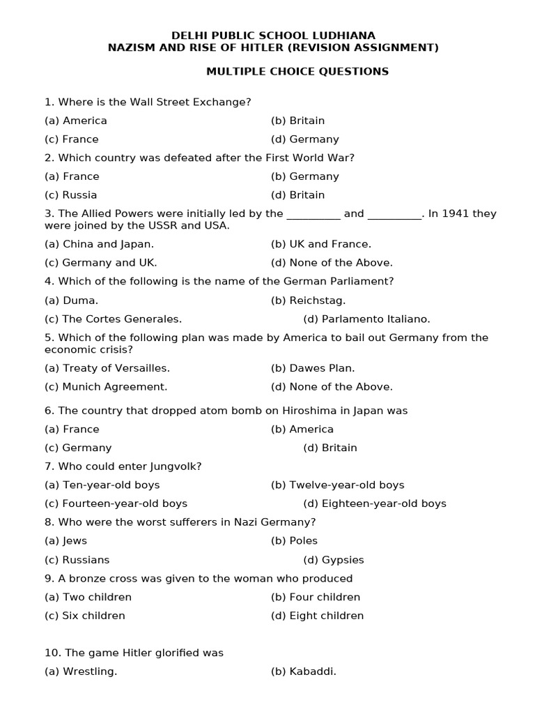 Nazism and The Rise of Hitler Assg F | PDF | Adolf Hitler | Nazi Germany