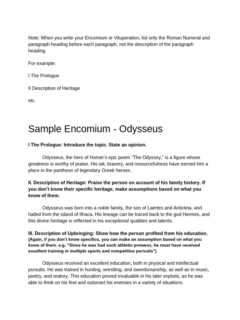 Encomium of Odysseus: A Hero's Praise | PDF | Odysseus | Achilles