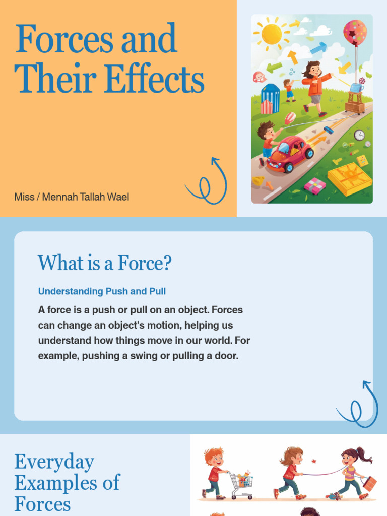 عرض تقديمي - Forces and Their Effects_20260109_133931_٠٠٠٠ | PDF | Force | Weight