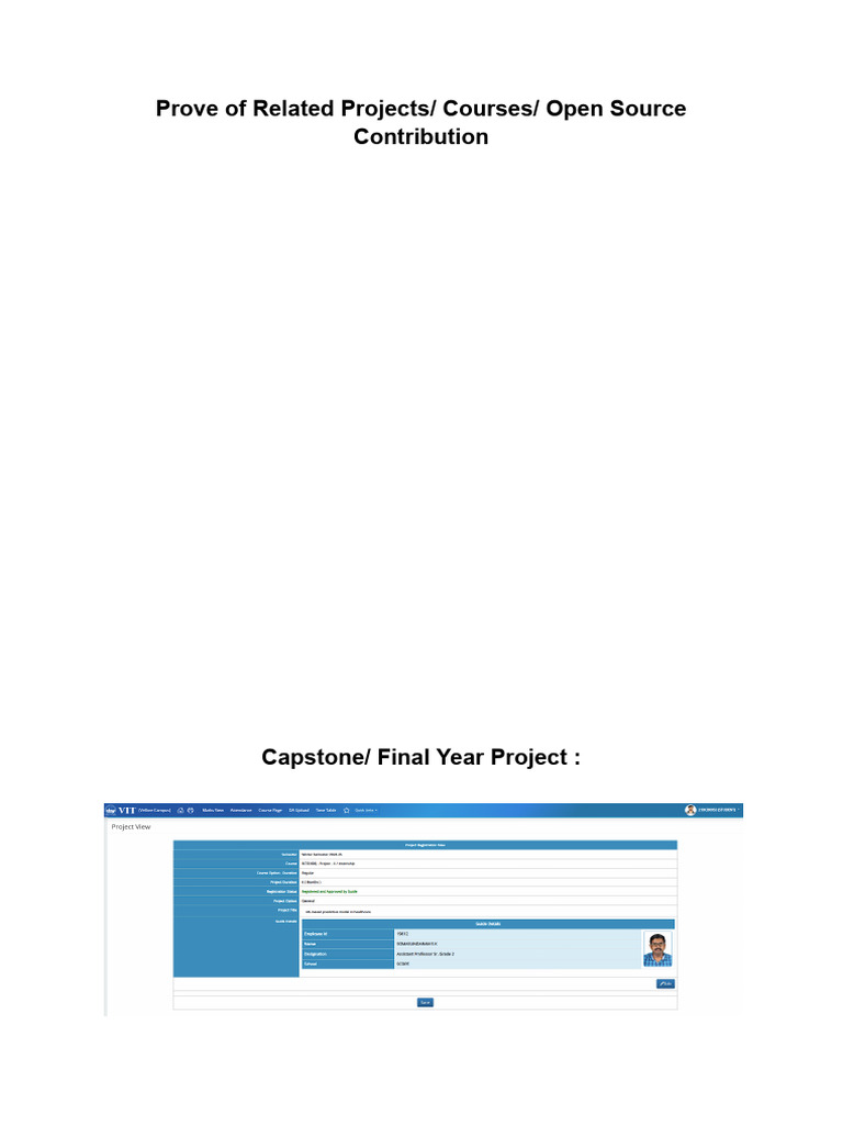 Prove of Related Projects/ Courses/ Open Source Contribution | PDF