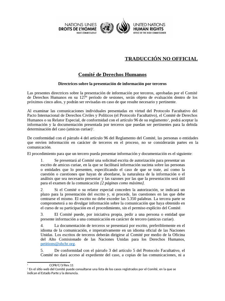 Guidelines_3rd_party_Submissions_SP | PDF | Justicia | Crimen y violencia