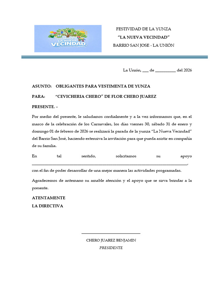 Invitación a la Yunza 2026 en San José | PDF