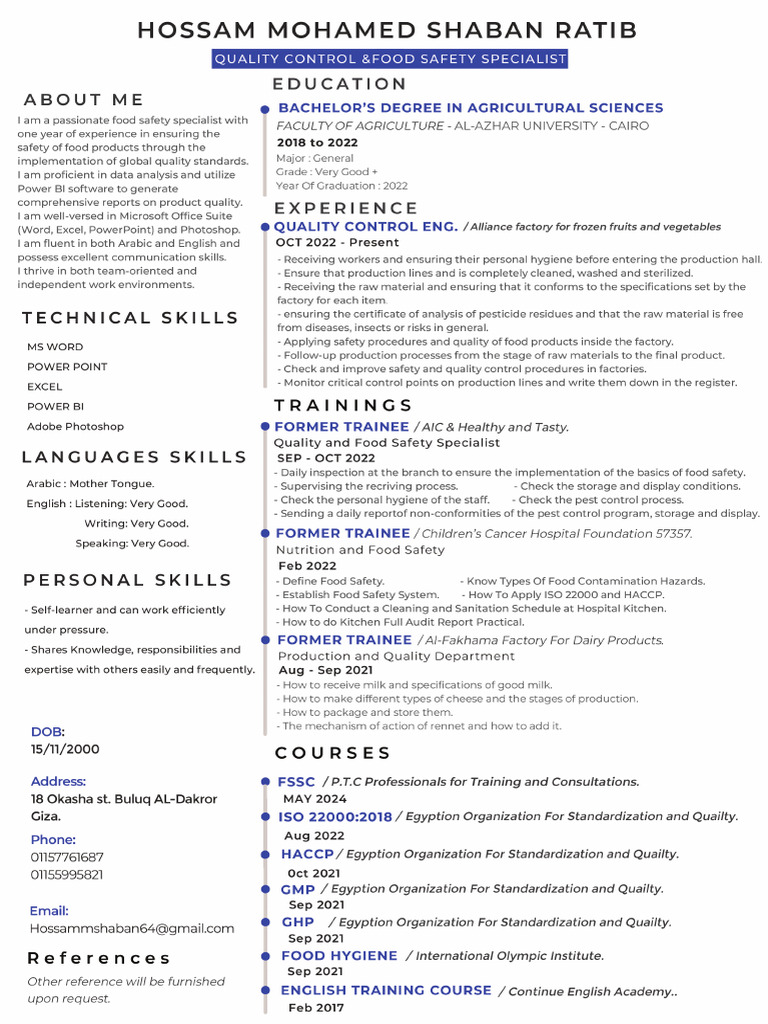 QC Hossam M.shaban CV | PDF