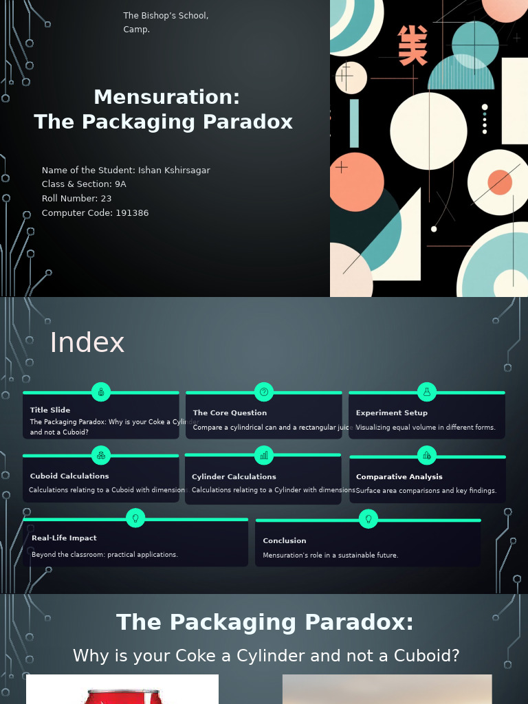 Packaging Efficiency: Cylinder vs. Cuboid | PDF | Volume | Area
