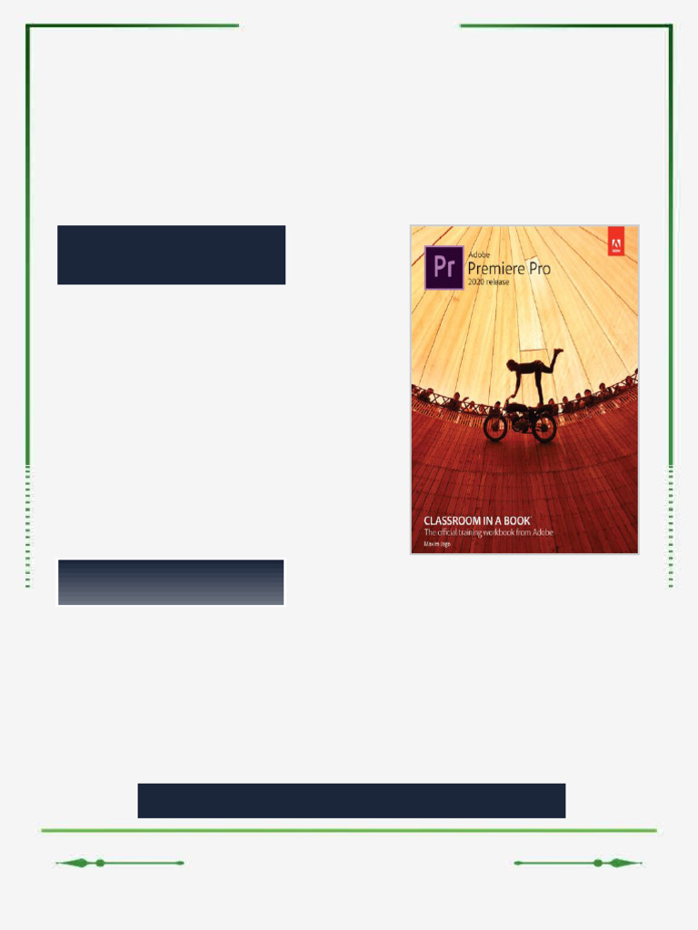 Adobe Premiere Pro CC Classroom In A Book 2020 Release 2020th Edition ...