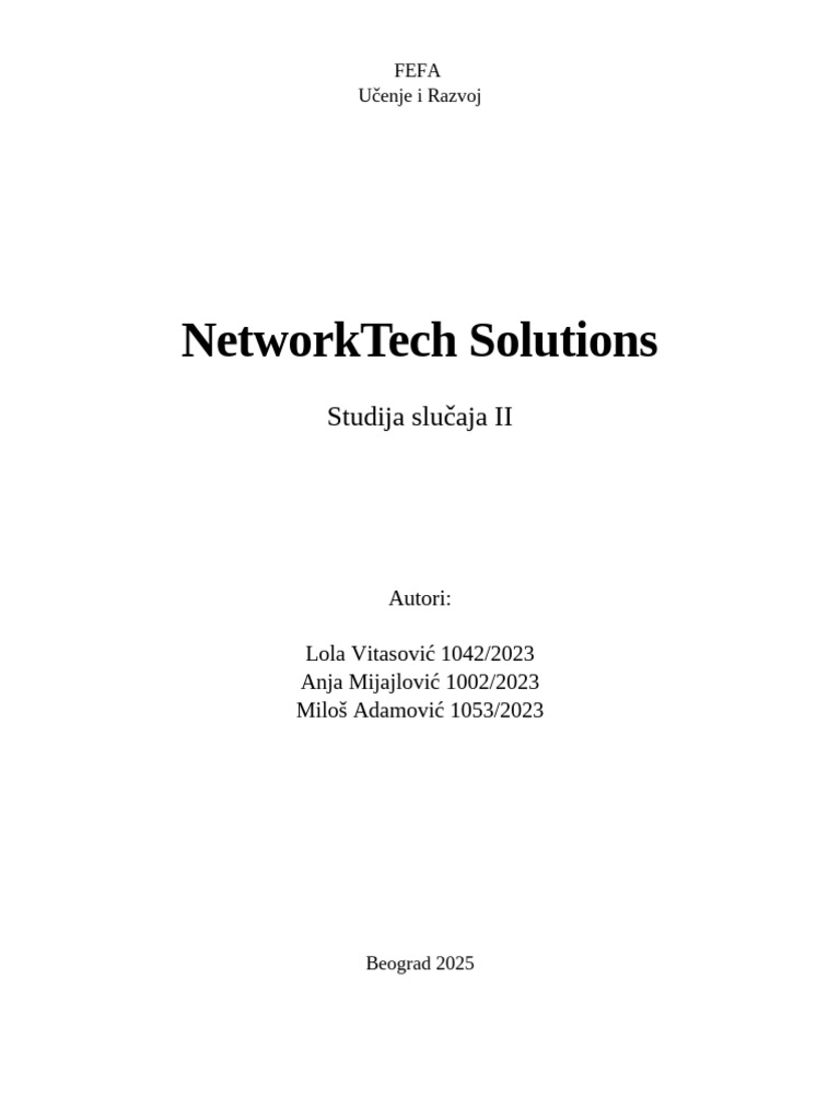 NetworkTech Solutions Case Study | PDF