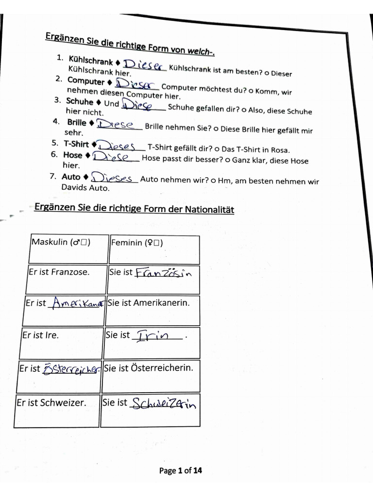 Model Answer German | PDF