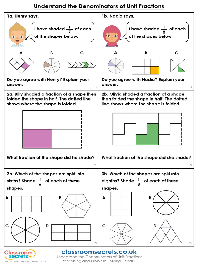 Unit Fractions: Understanding Denominators | PDF | Numbers ...