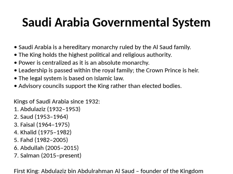 Overview of Saudi Arabia's Monarchy | PDF