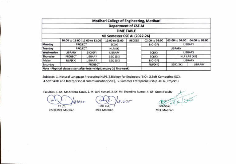 Cseai 7th Sem Tt Ay 202526 | PDF