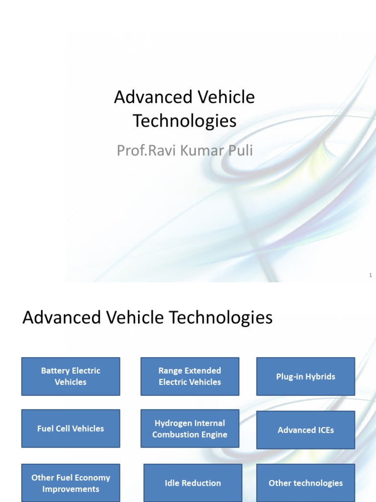 Advanced Vehicle Technologies Final | PDF | Plug In Hybrid | Internal ...