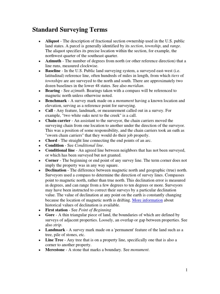Standard Surveying Terms | Download Free PDF | Surveying | Stream