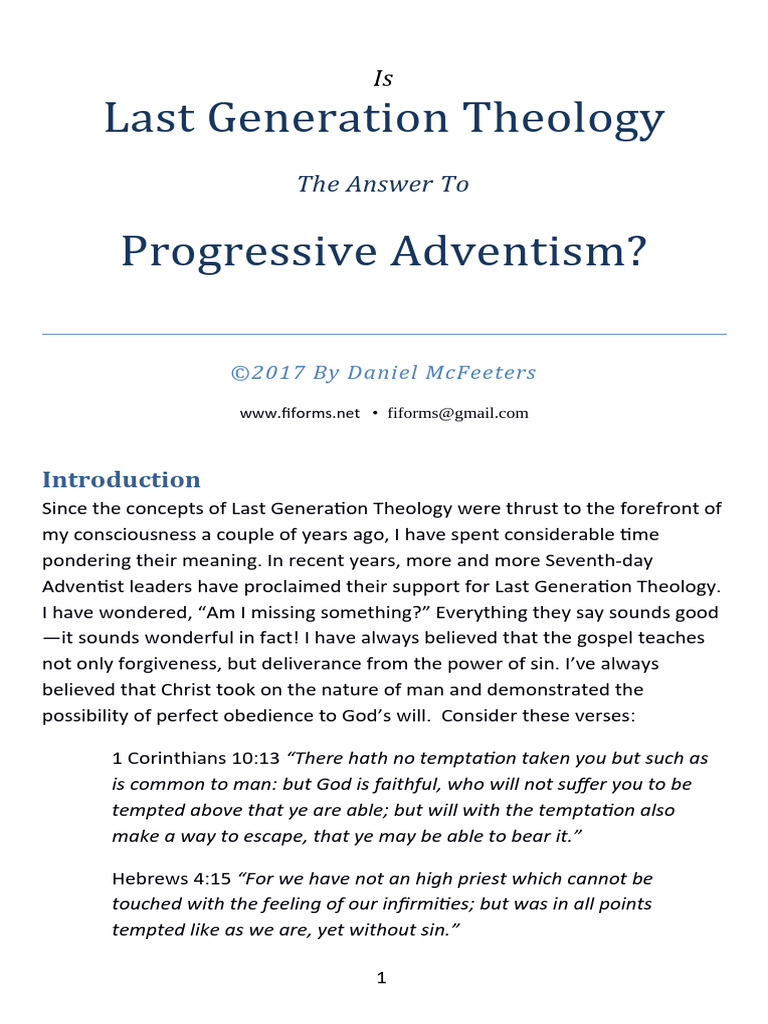 Last Generation Theology | PDF | Christian New Religious Movements ...