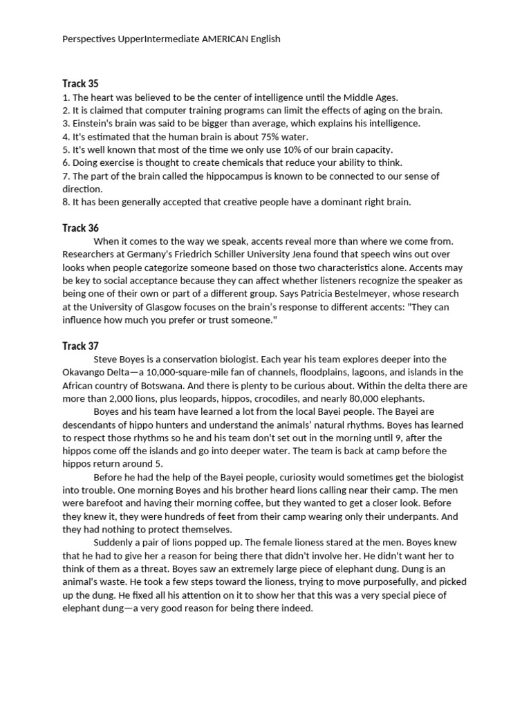 Perspectives3 Wb Audio Script Unit05 | PDF | Climate Change | Rain